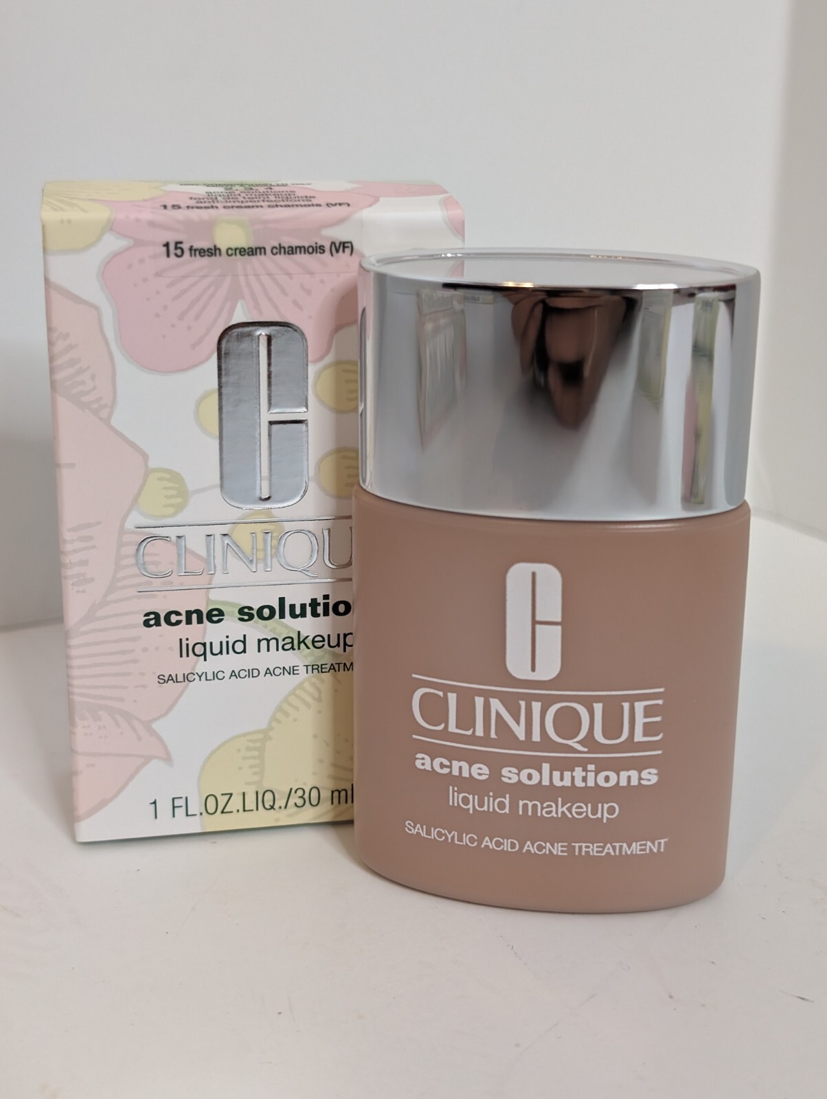 Clinique Acne Solutions Liquid Makeup Foundation #15 (Fresh Cream ...