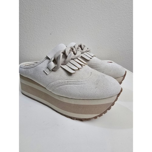 Pierre Dumas Paloma Women's Casual Platform Slip On Elevated Ivory Sude ...