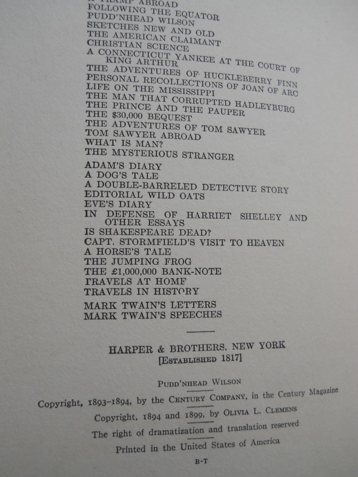 PUDD'NHEAD WILSON MARK TWAIN ANTIQUE BOOK | eBay