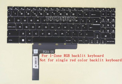New for MSI Katana GF76 12UGSZOK 12UGSOK 12UGSK keyboard RGB Backlit UK ...