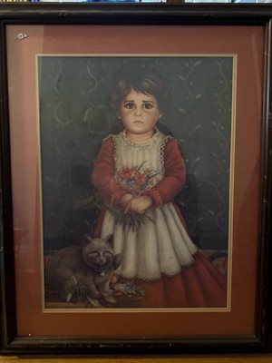 Betty McCool Girl with Cats Pawpaw's Puddin' Cottage Core Farm Art ...