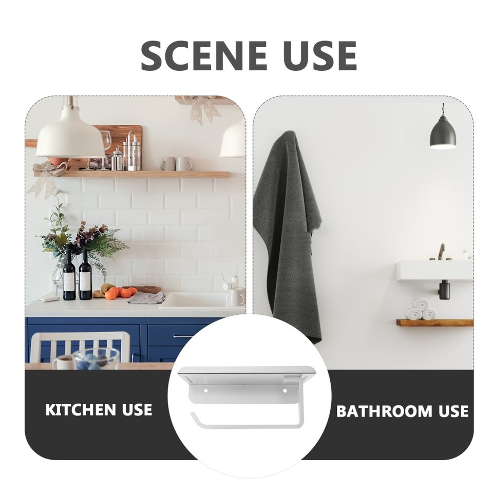 Toilet Roll Holder with Shelf Toilet Tissue Roll Holder Wall Mounted ...