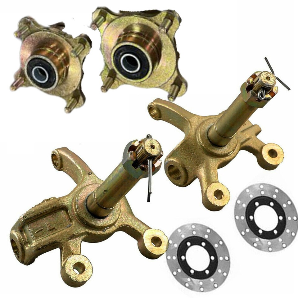 4 Stud Front Wheel Hub Steering Knuckle Spindle Brake Disc Fit ATV Quad ...