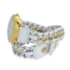 2 (Lot) STRADA Womens Watch White Band SPLASH WATER RESISTANT Stainless ...