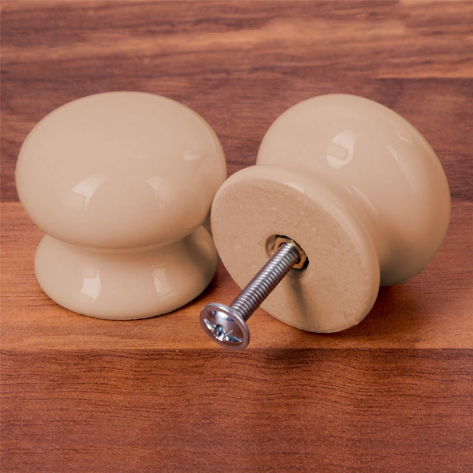 QUALITY 35mm CREAM CERAMIC DOOR KNOBS Porcelain Drawer Pull Handles CHOOSE QTY | eBay UK