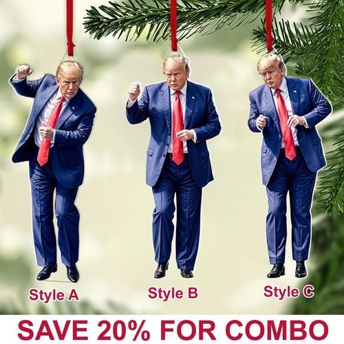 Trump Dancing Ornament, Christmas Trump Acrylic Ornament Christmas Tree ...