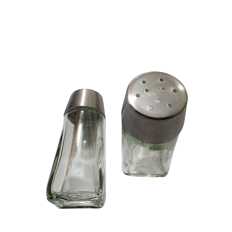 Cuisinart Glass Salt and Pepper Shaker Set with Silver Caps 2.5oz Glass ...