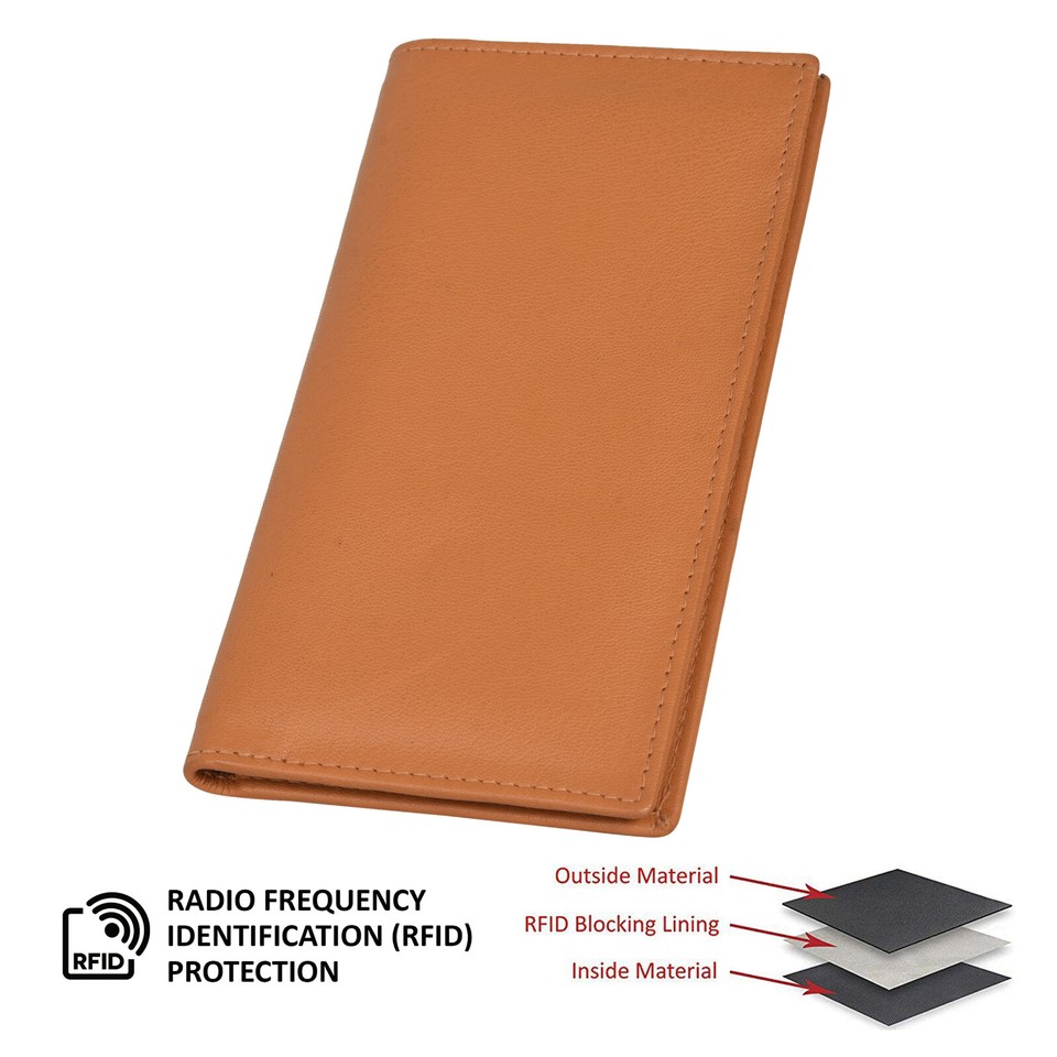 Genuine Leather PLAIN Checkbook Cover Tan NEW!!! | eBay