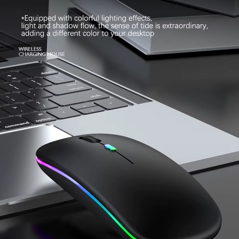 Cyan Mouse RGB Rechargeable Wireless Bluetooth for iPad Laptop PC Phone ...