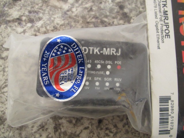 DITEK DTK-MRJPOE 10GB Ethernet Surge Protection - Black for sale online ...