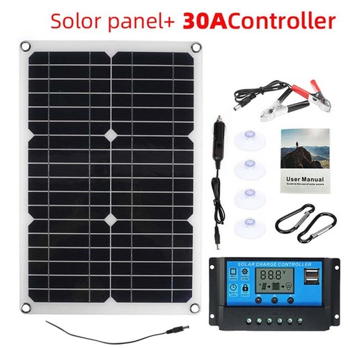 20W /30W Solar Panel 12V Trickle Battery Charger Controller For Caravan ...