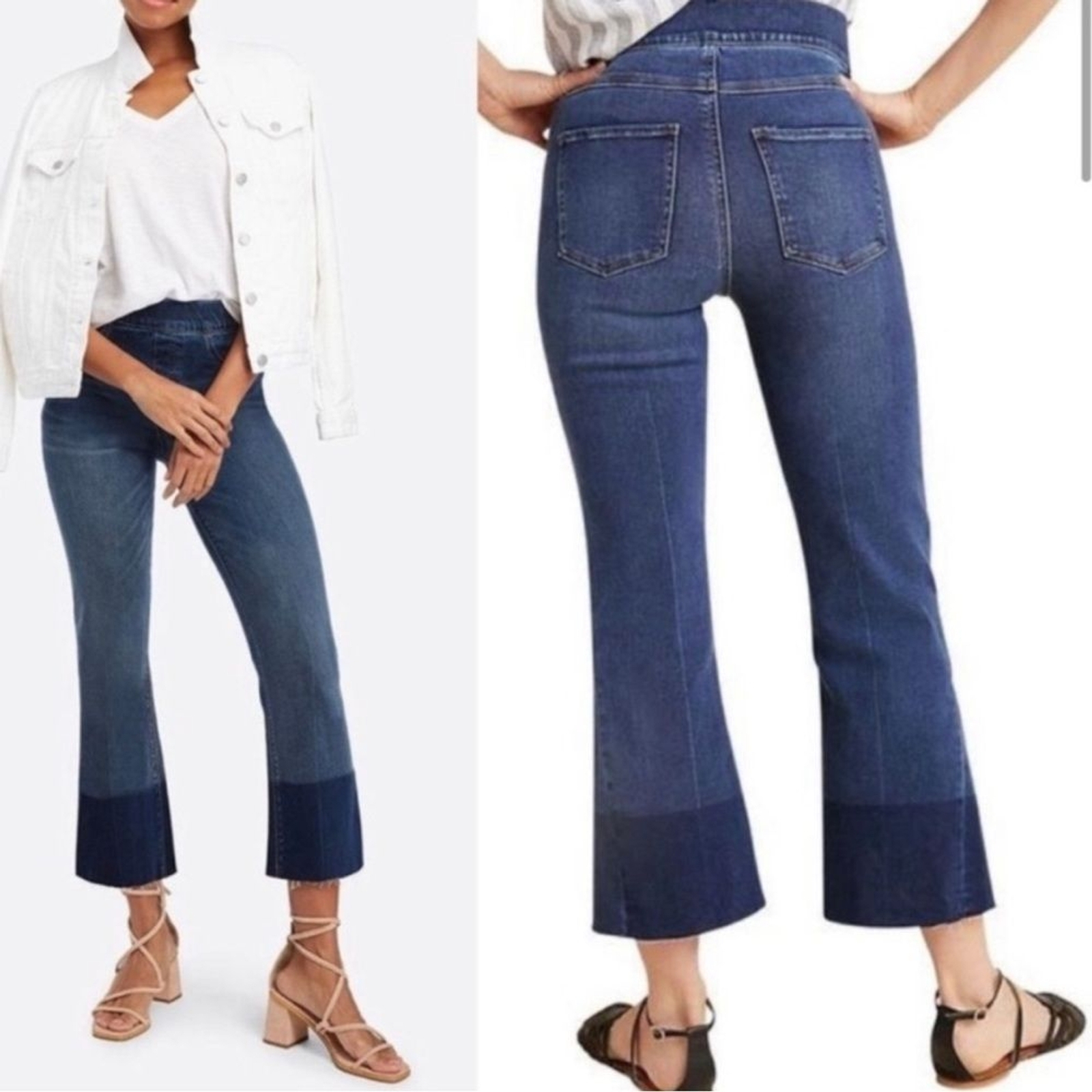 SPANX Cropped Flare Jeans Pull On High Rise High Wais… - Gem