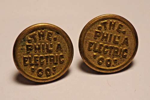 pair HARD TO FIND Antique Uniform Cuff Buttons Philadelphia Electric ...