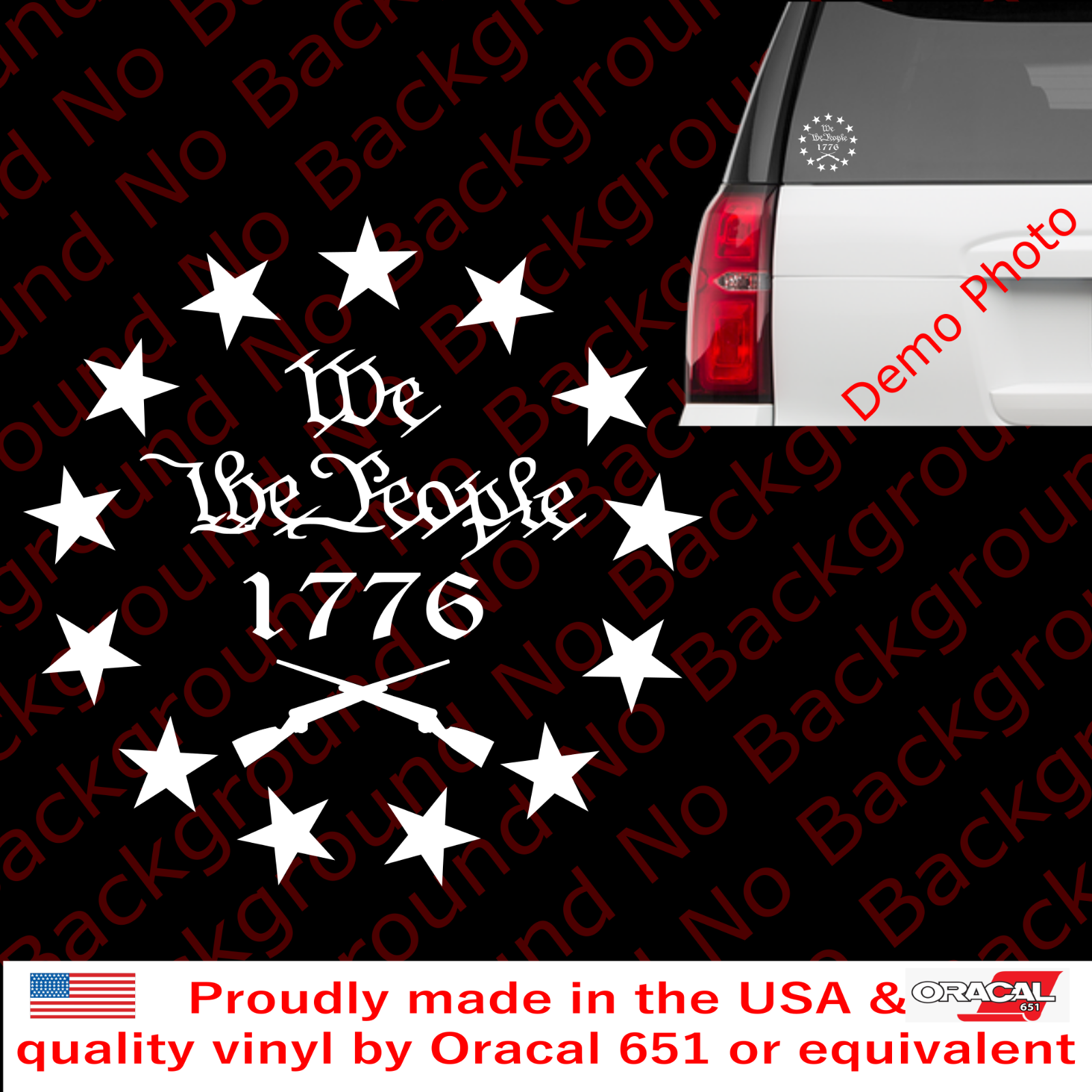 We the People 1776 13 Star Vinyl Window Die Cut Decal 2A Rifle Gun ...