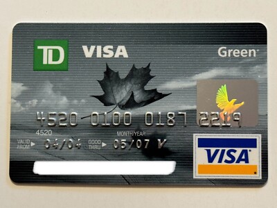 TD Bank Visa Green Credit Card ️Canada ️Expired in 2007 ️Toronto ...