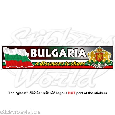 BULGARIA Bandiera-Stemma Bulgaro Emblema Nazionale Adesivo in Vinile ...
