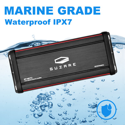 MARINE WATERPROOF AMPLIFIER GRADE 4-CHANNEL 1200W BOAT AMP for ATV UTV ...