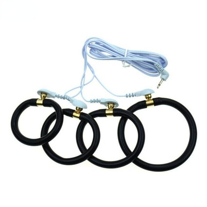 Control Shock Kit E-Stim 4 Rings Male DIY Penis Rings Therapy Device ...