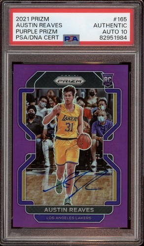 2021 Panini Prizm Austin Reaves Purple Prizm Rookie Card /99 Psa GEM MT ...