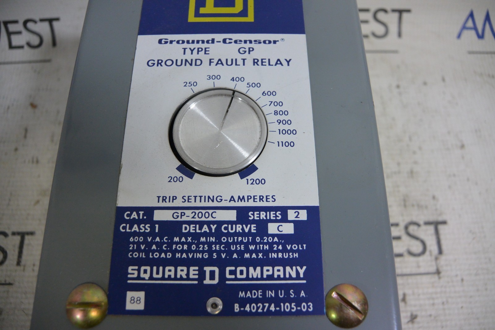 Square D GP-200C Ground-Censor Type GP Ground Fault relay Series 2 ...