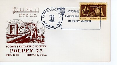 POLISH EXPLORERS & SETTLERS IN EARLY AMERICA, CHICAGO, IL 1975 FDC9902 ...