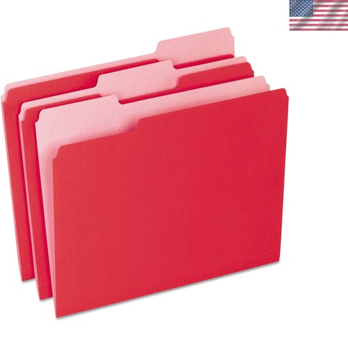 Luxurious Two-Tone Red File Folders - 100 Durable Letter-Sized Folders ...