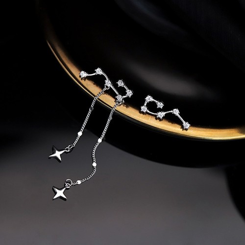 Silver Beidou Seven Star Earrings with Sensory Earline Comfortable Fit ...