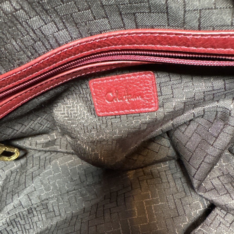 Cole Haan Phoebe Medium Triple Zip Satchel Red leather handbag hobo shoulder Bag | eBay