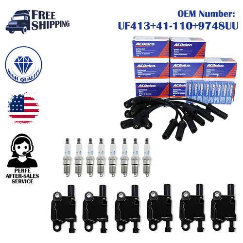 Chevrolet GMC 8 PACK UF413 Ignition Coil + 41-962 Spark Plug + 9748UU ...