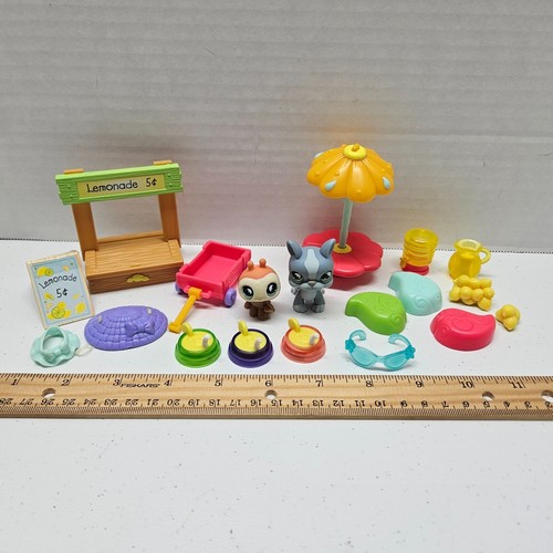 Littlest Pet Shop LEMONADE STAND w/ #857 Boston Terrier & Ladybug ...