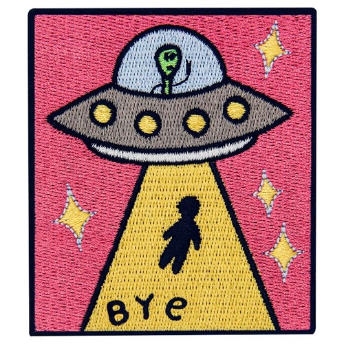 Bye Earth UFO patch LOTS 2PCS 3PCS Iron On Sew Embroidered Jeans Jacket ...