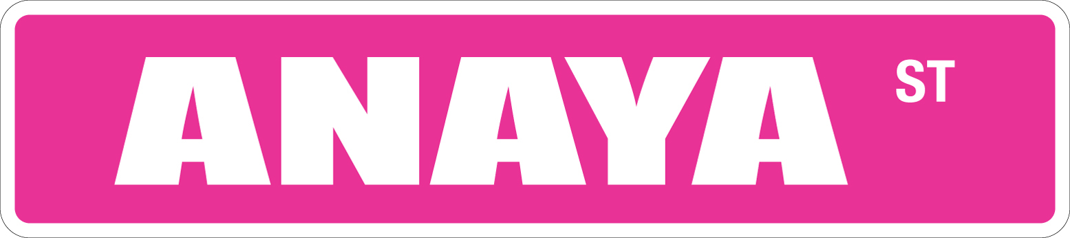 *Aluminum* Anaya 4" x 18" Metal Novelty Street Sign SS 297 | eBay