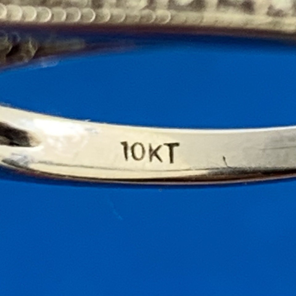 10K White Gold GSI Graded Princess Diamond Accented Engagement Ring | eBay