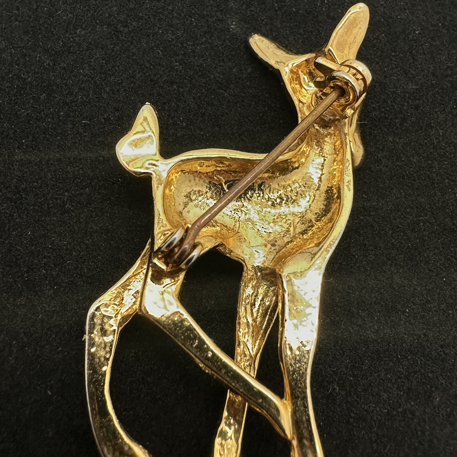 Christmas Reindeer Gold Silver Tone Rhinestone Brooch Pin See VIDEO ...