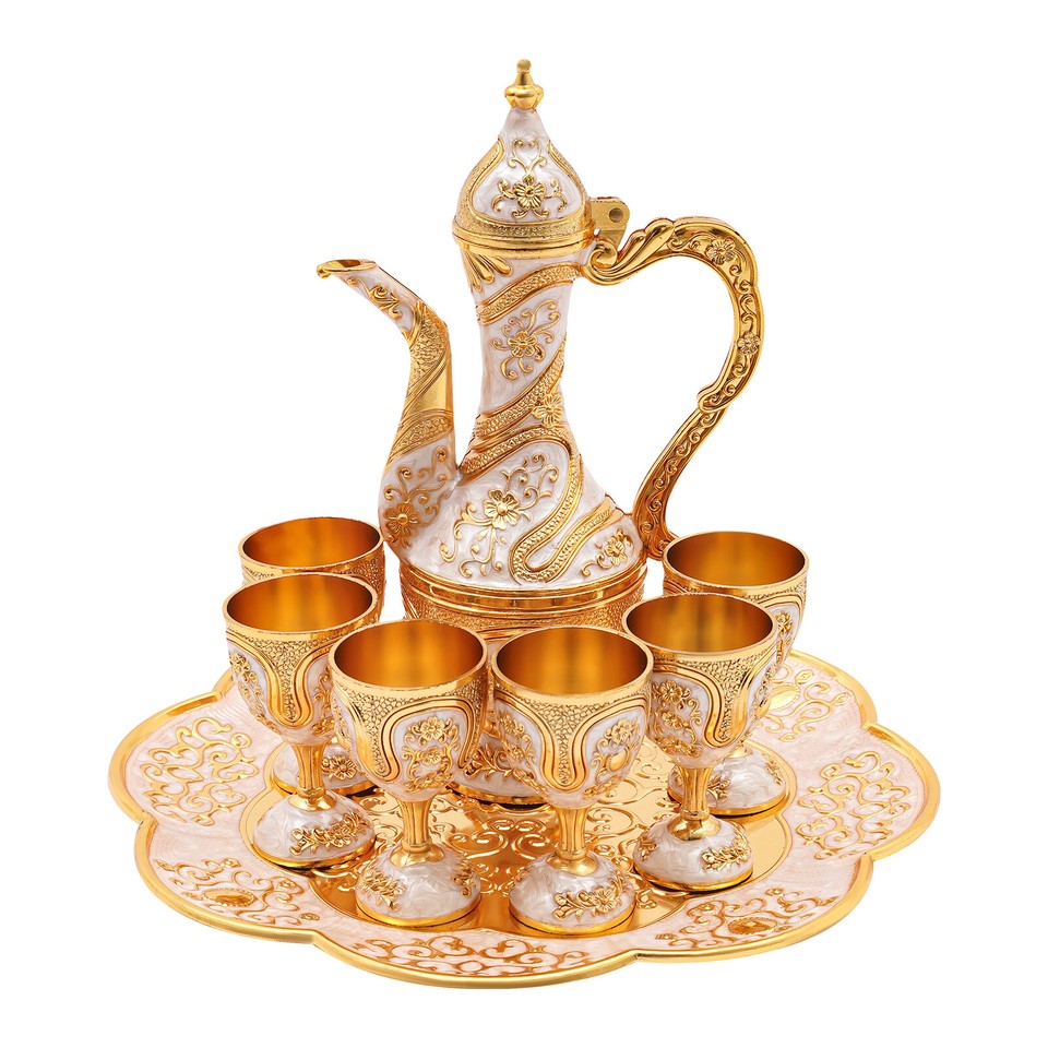 Turkish Tea Set Vintage Turkish Teapot Set with 6 Coffee Cups and Tea ...