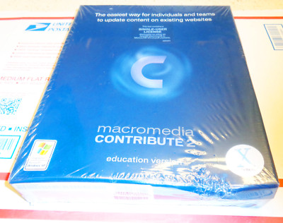 Macromedia Contribute 2 Education Version Windows XP Mac OS X Vintage ...