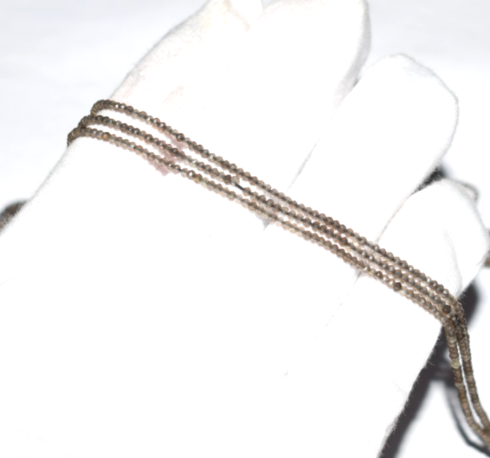 Natural Smoky Quartz 2mm Rondelle Faceted Beads 12" 1 Line Strand Loose ...