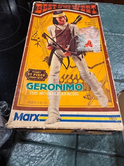 VINTAGE 1967 Marx 12" Geronimo Action Figure Johnny West Series with ...