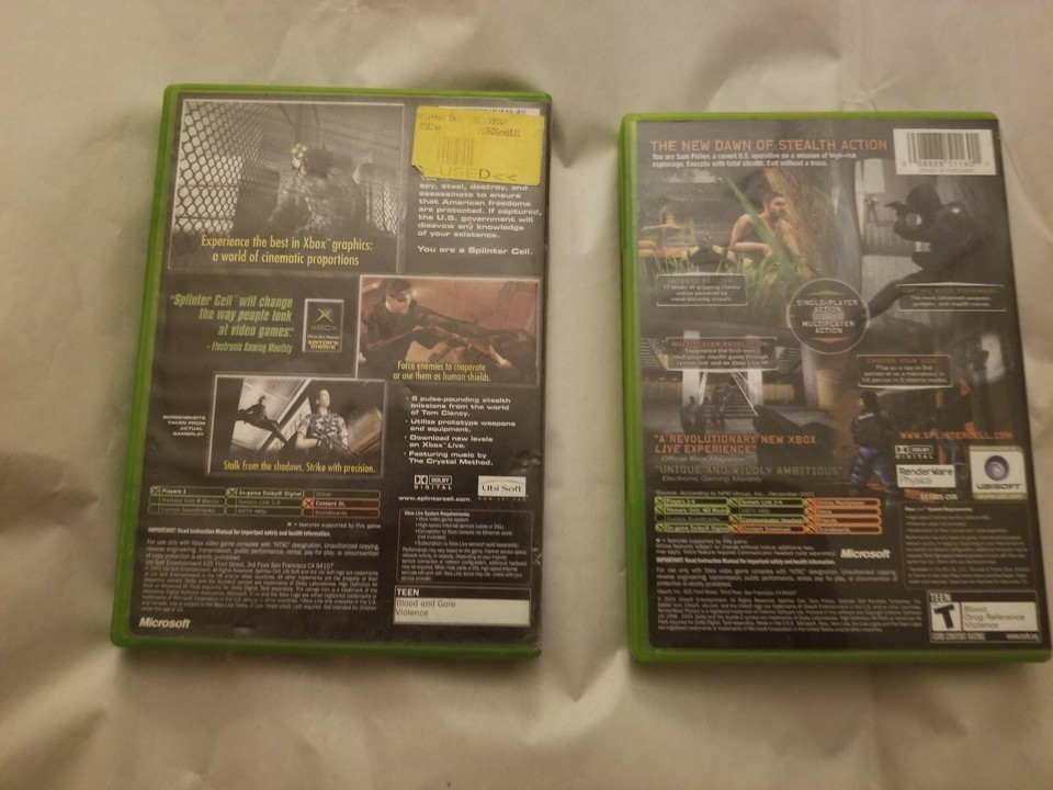 Splinter Cell Stealth Action Redefined And Pandora Tomorrow XBOX 2 Game Lot | eBay