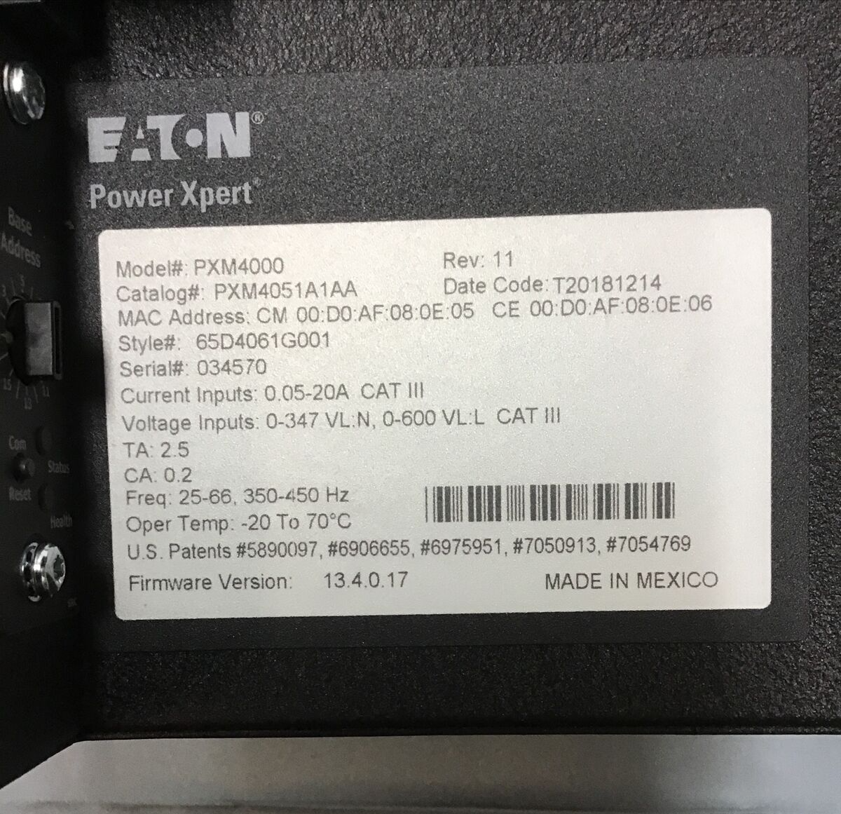 Eaton PXM4000 PXM4051A1AA Power Xpert Meter (m1) | eBay