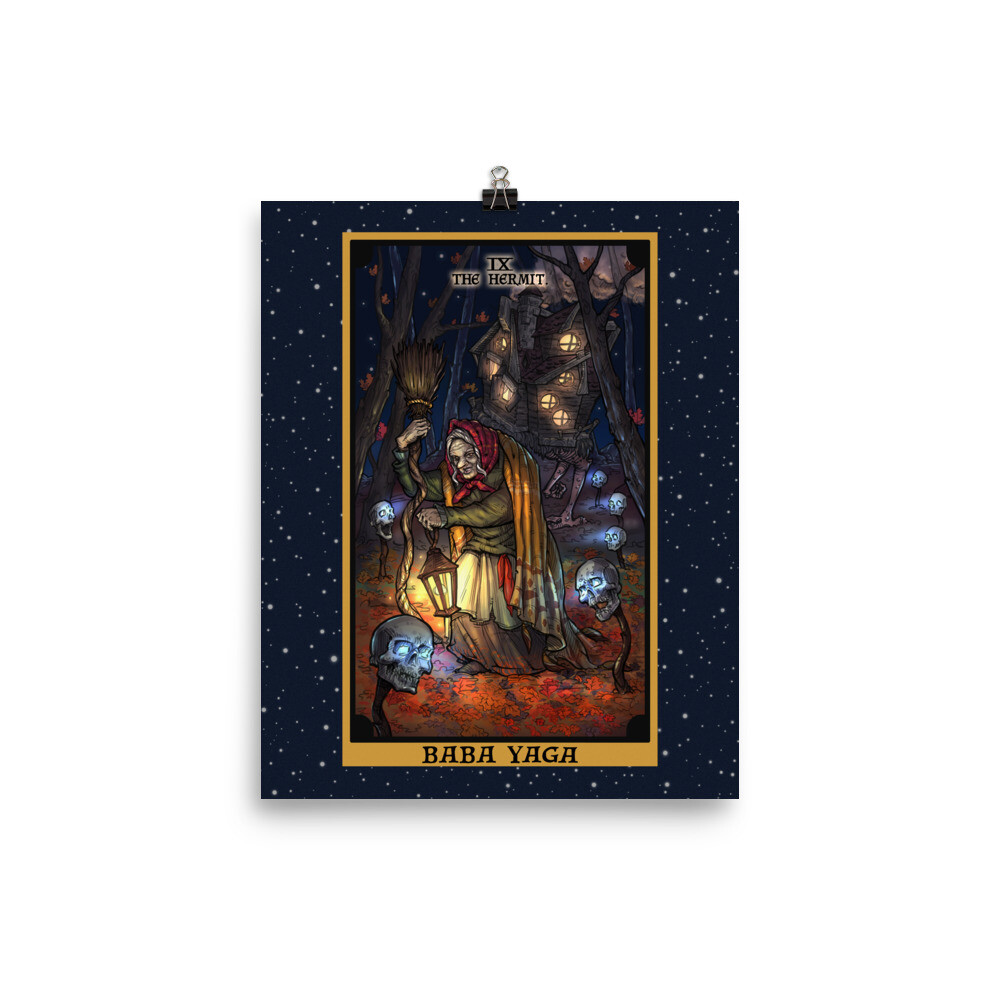 Baba Yaga Poster The Hermit Tarot Card Wiccan Slavic Pagan Witch Home ...