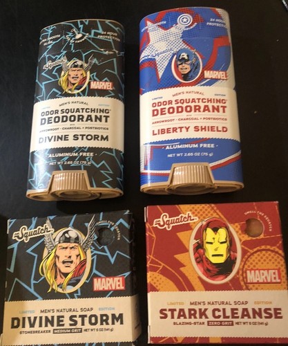 Dr. Squatch Marvel Limited Edition Soap And Deodorant Lot Of 4 New | eBay