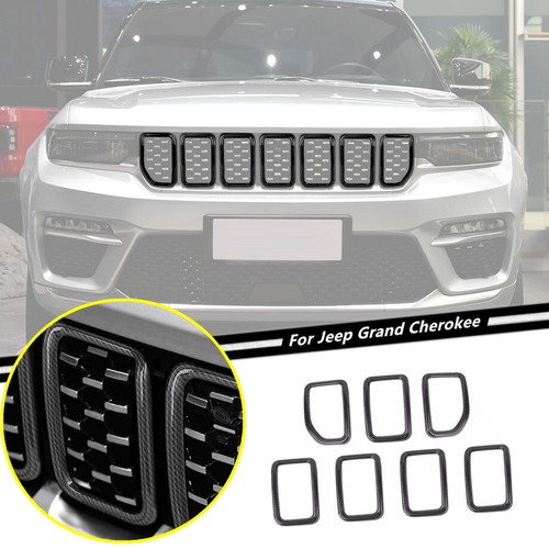For 22-2024 Jeep Grand Cherokee Carbon Front Grille Grill Insert Ring ...