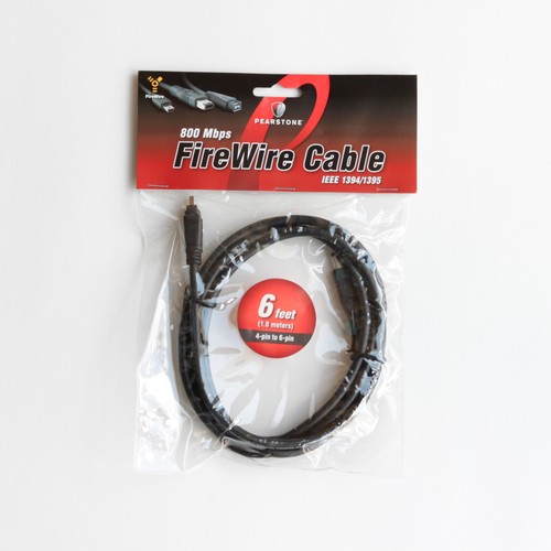 Pearstone FireWire Cable 800Mbps IEEE 1394/1395 6Ft 4-Pin to 6-Pin | eBay