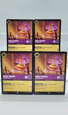 Disney Lorcana Magic Broom - The Big Sweeper 46/204 4 Cards Playset ...