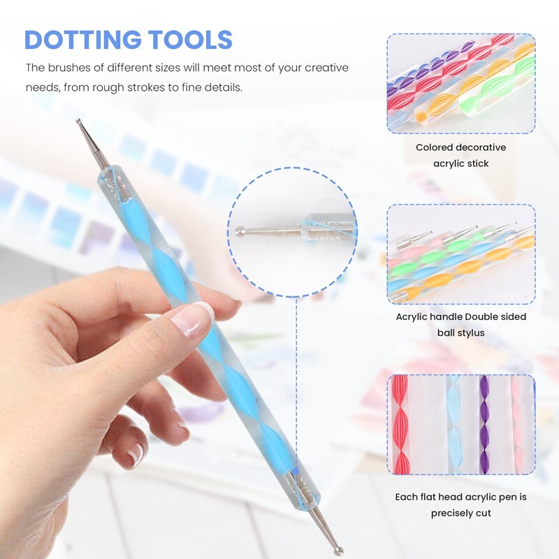 Mandala Dotting Stencil Tools Rock Painting Kit Ball Stylus Dotting ...