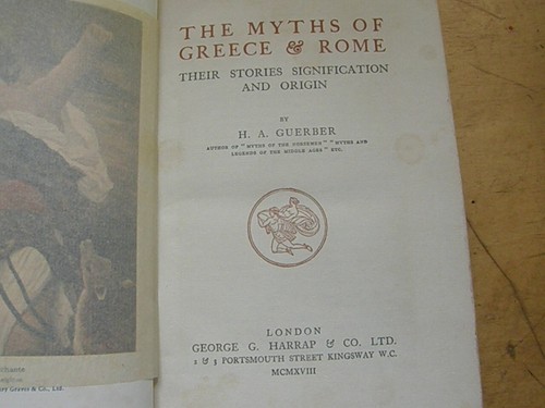 The Myths of Greece and Rome - Guerber OCCULT CLASSICAL LEGEND HERMES ...