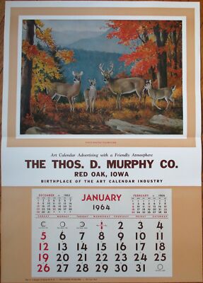 Maynard Reece/Artist-Signed 1964 Advertising Calendar / 20" x 28 ...
