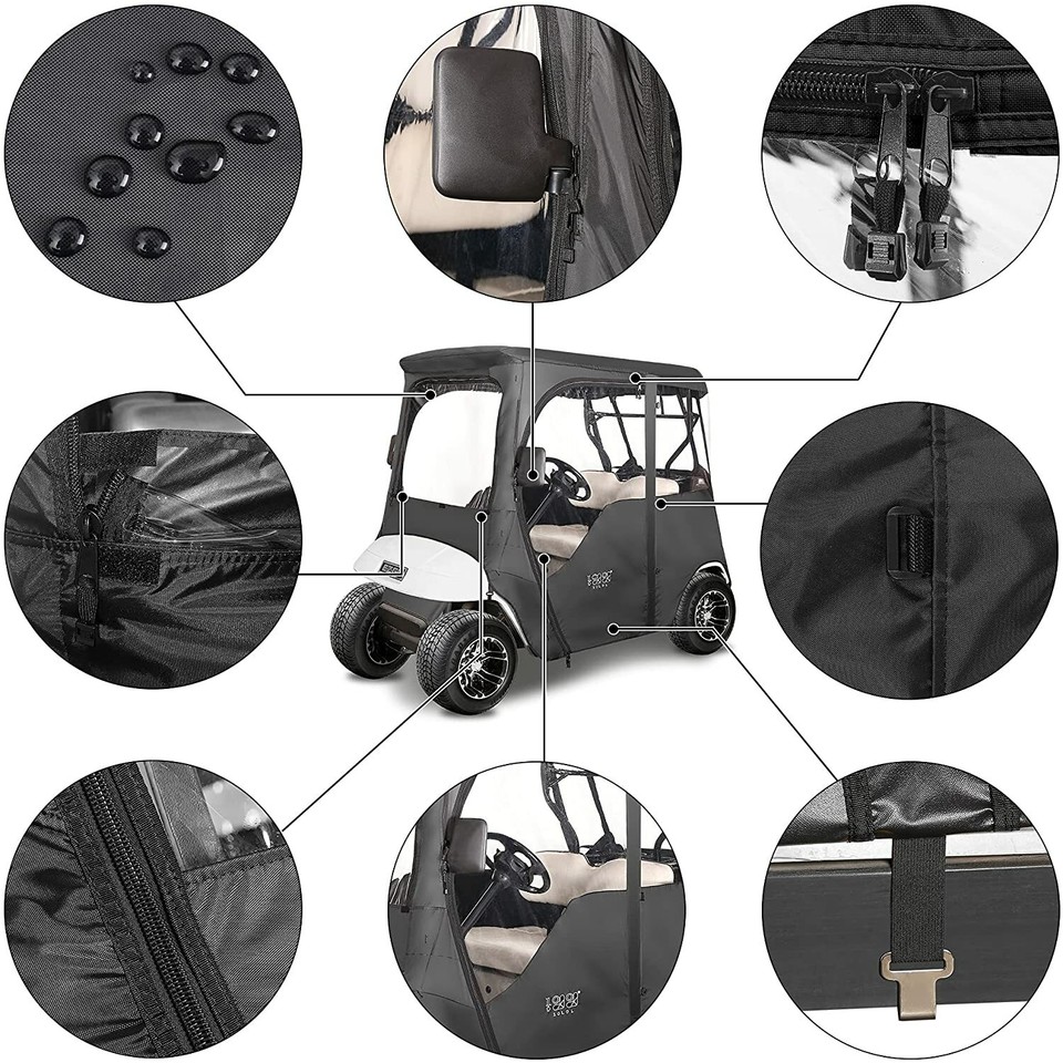 Golf Cart Enclosure for EZGO TXT RXV 2 Passenger, 600D Golf Cart ...