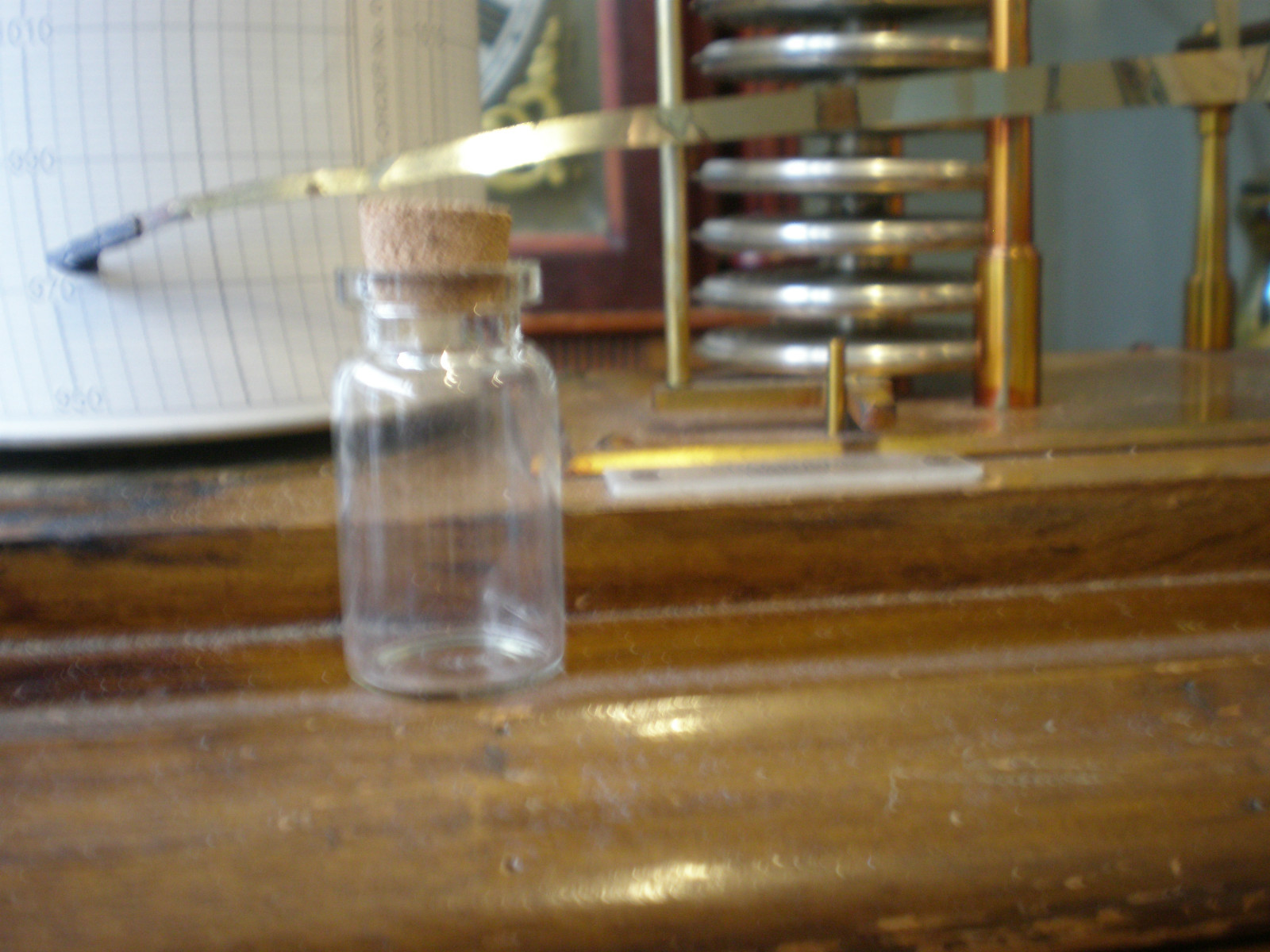 Glass Ink Bottle & Cork for Barograph / charts nibs barometer clock ...